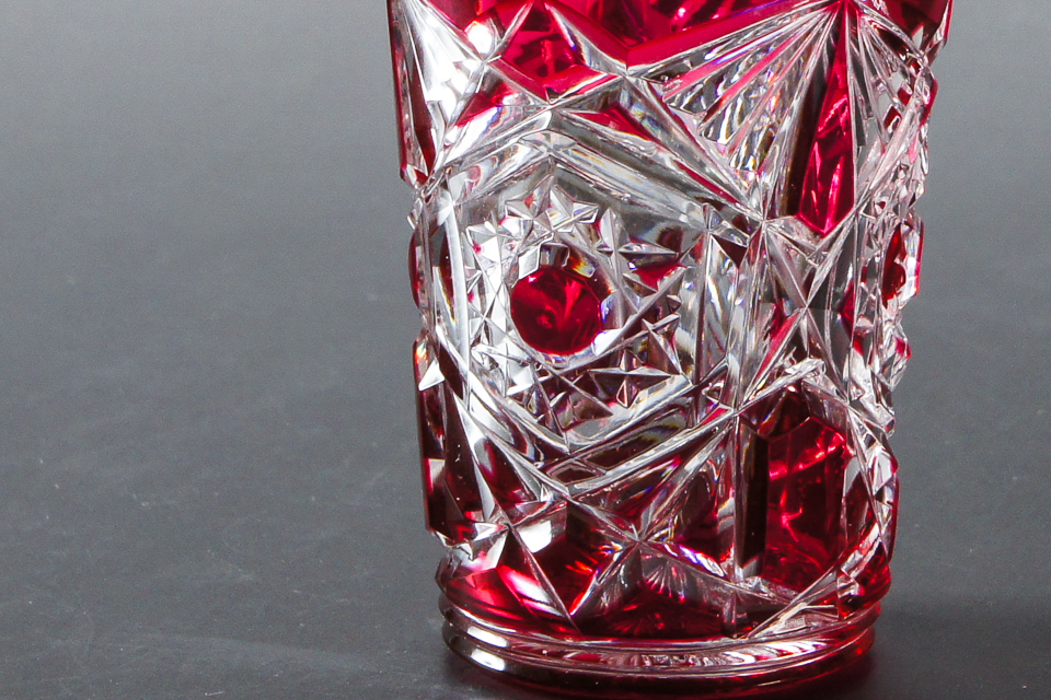 オールドバカラ「ラニー LAGNY ショットグラス （Cranberry Color）」《アンティックかとう》